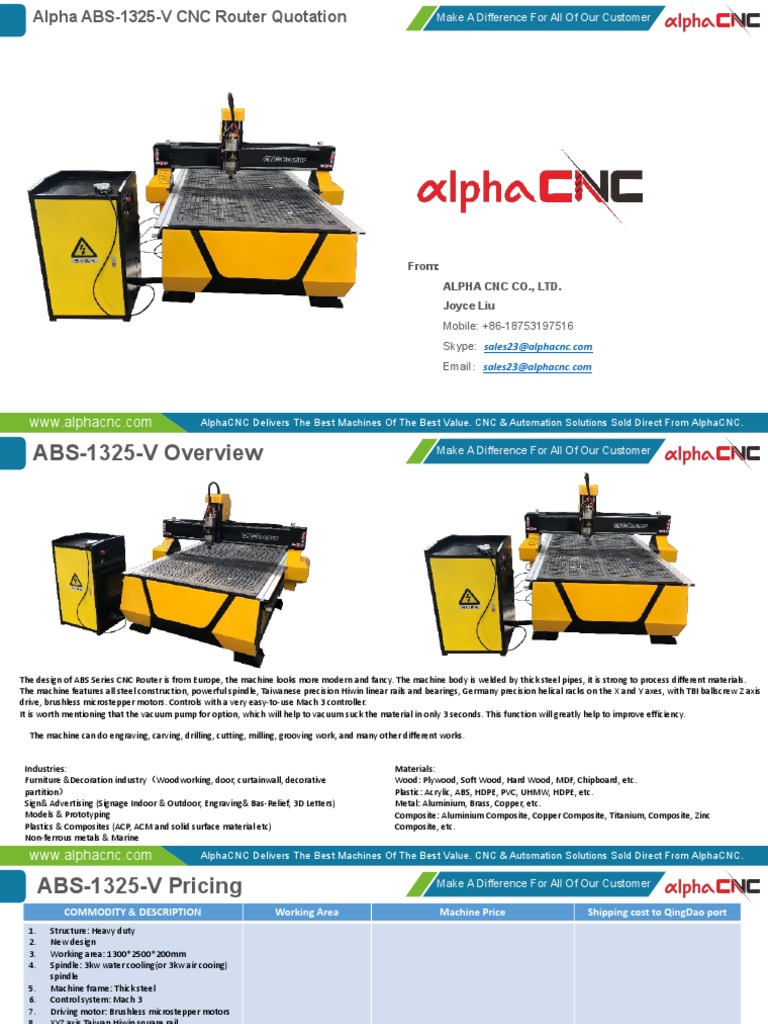 From: Alpha CNC Co., Ltd. Joyce Liu | PDF | Numerical Control | Automation
