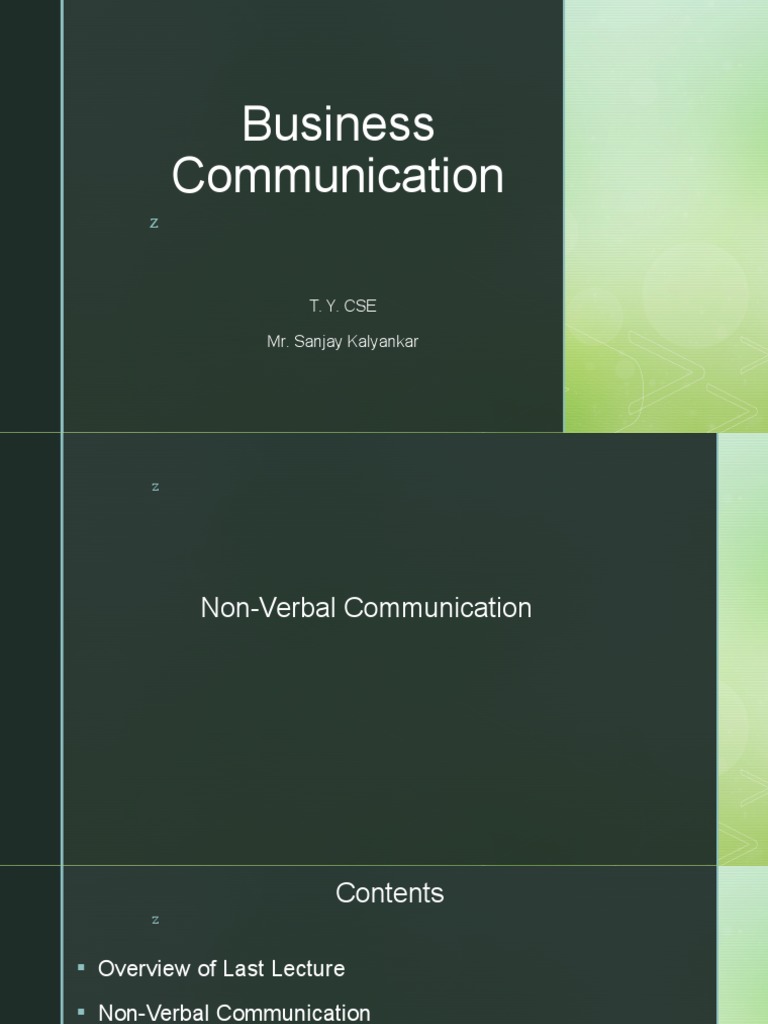Non Verbal Communication | PDF | Communication | Nonverbal Communication