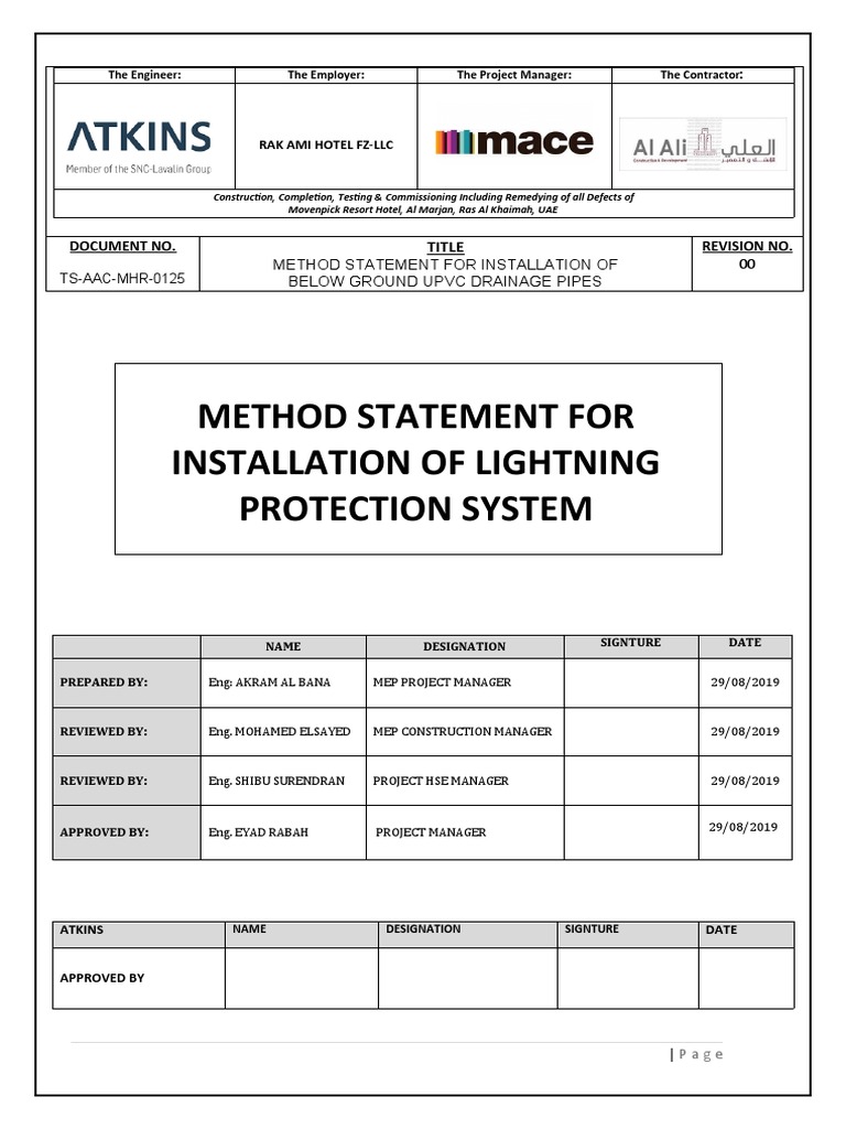 MST For LIGHTNING PROTECTION SYSTEM | PDF | Occupational Safety And ...
