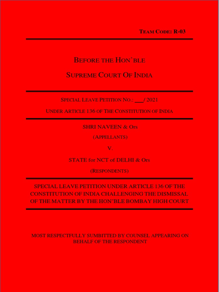 Sample Moot Memorial | PDF | Crimes | Crime & Violence