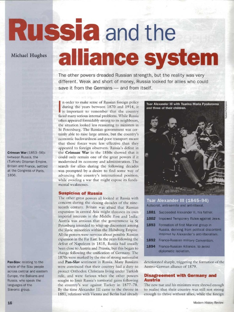 Russia & The Alliance System | PDF