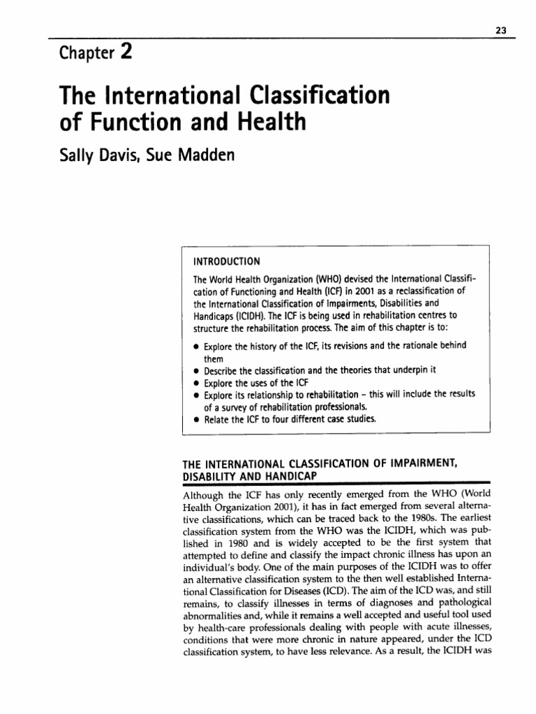 The International Classification of Function and Health | PDF ...