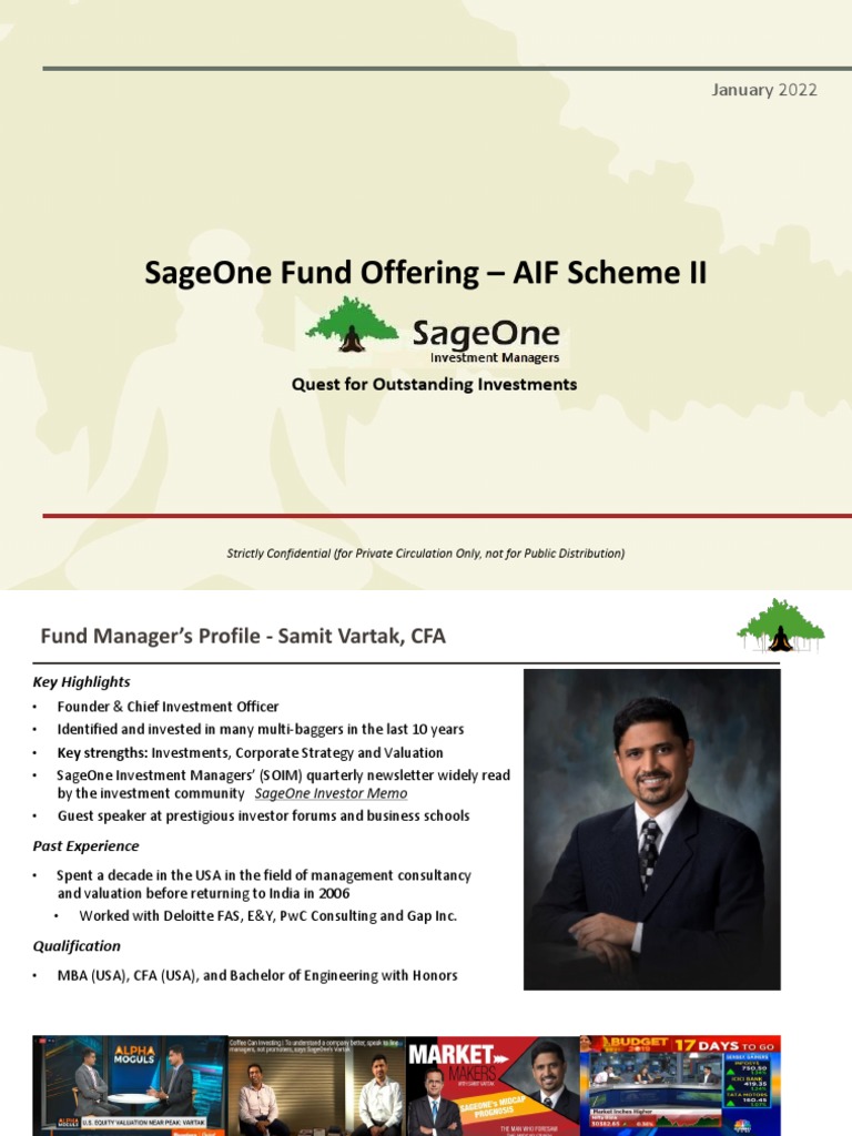 SageOne Offering - AIF Scheme II | PDF | Valuation (Finance) | Market ...