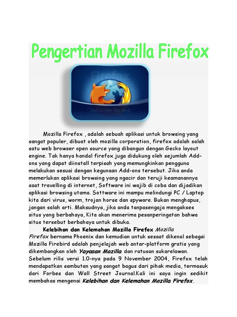 Pengertian Mozilla Firefox | PDF