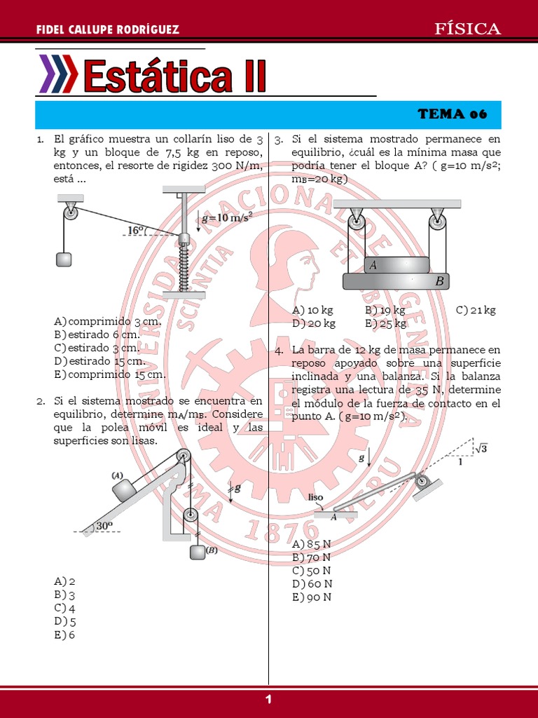 6) Estatica Ii | PDF | Ingeniería mecánica | Cantidades fisicas
