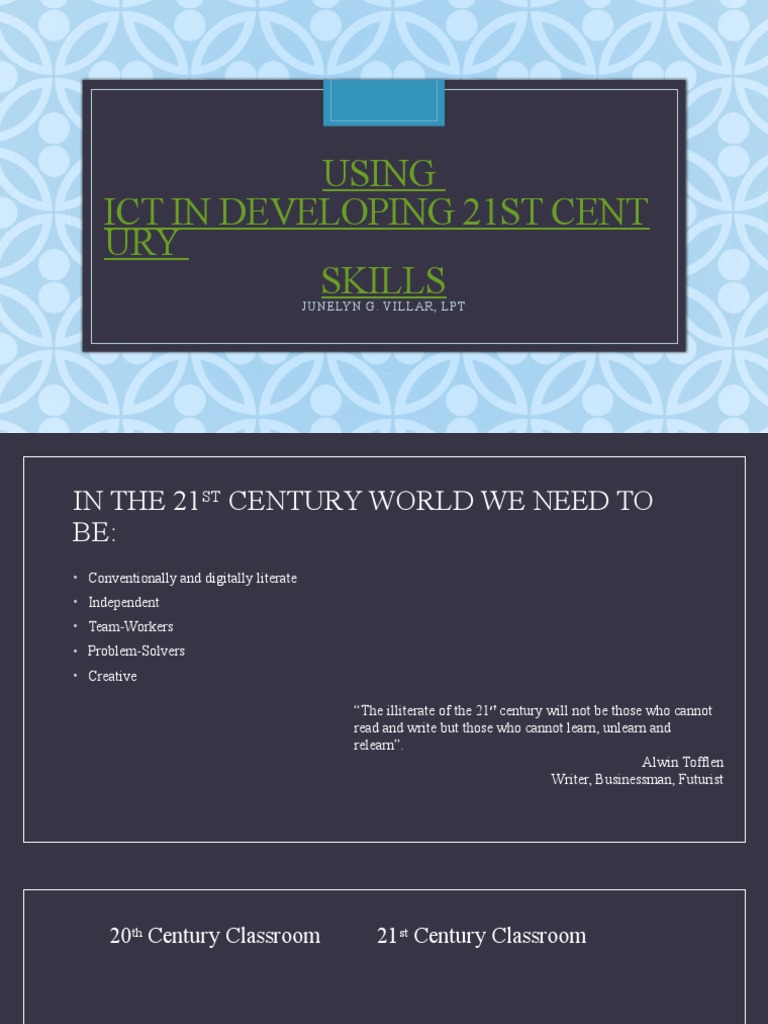 LESSON 1 Using ICT in Developing 21st Century Skills | PDF | Critical ...