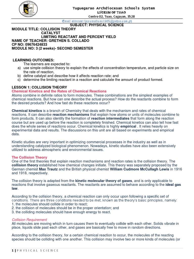 Physical Science | Download Free PDF | Reaction Rate | Catalysis