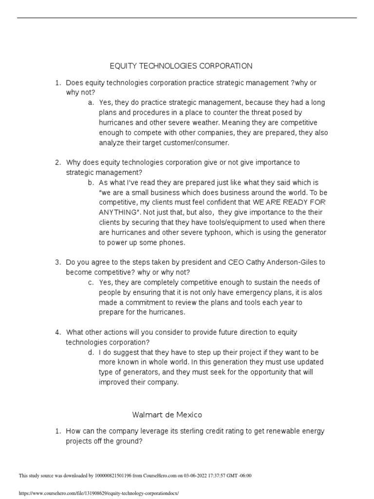 Equity Technology Corporation | PDF