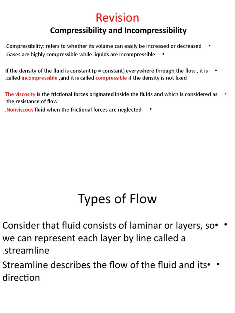 Revision: Compressibility and Incompressibility | PDF | Fluid Dynamics ...