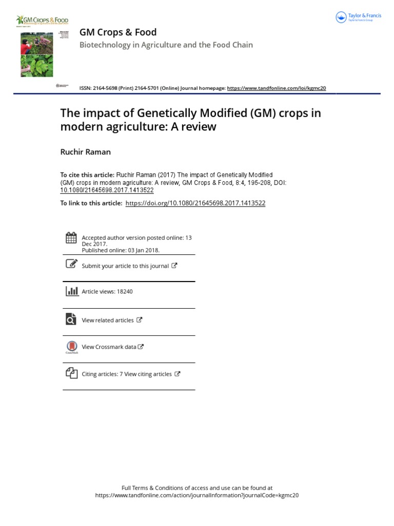 GM Crops: Modern Agriculture Impact | PDF | Genetically Modified Crops ...