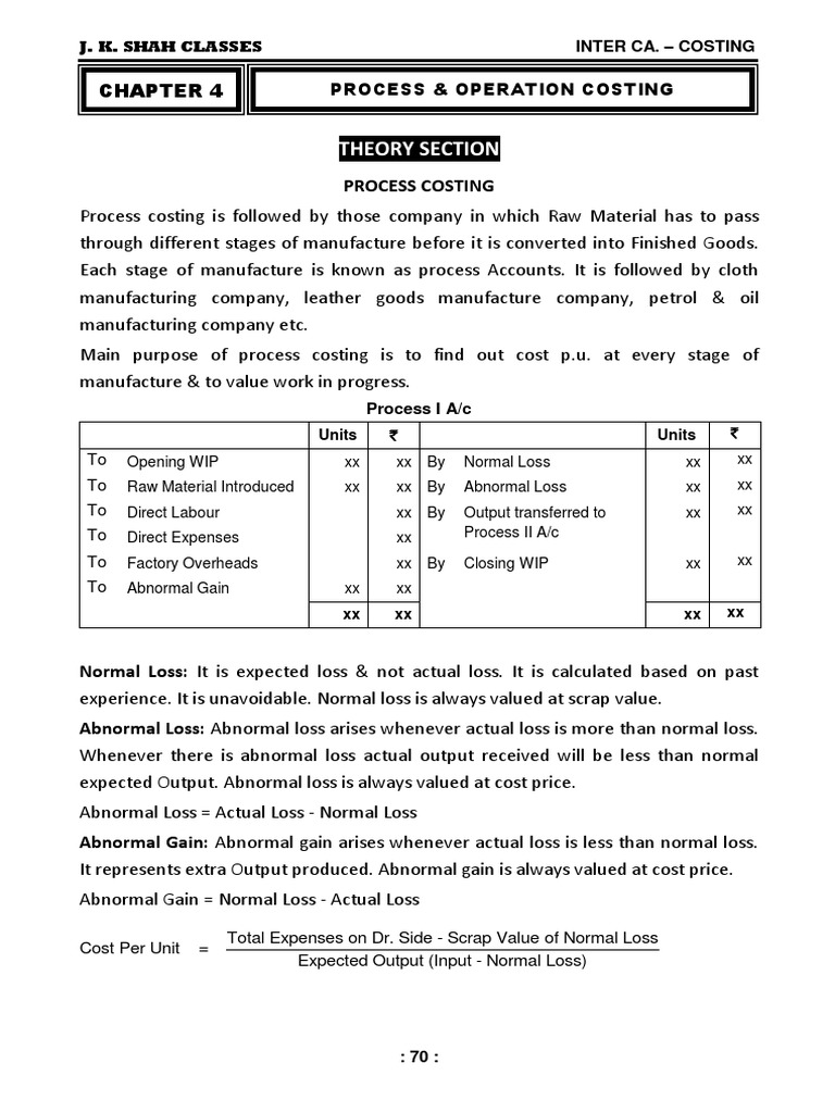 Process & Operation Costing | PDF | Cost | Output (Economics)