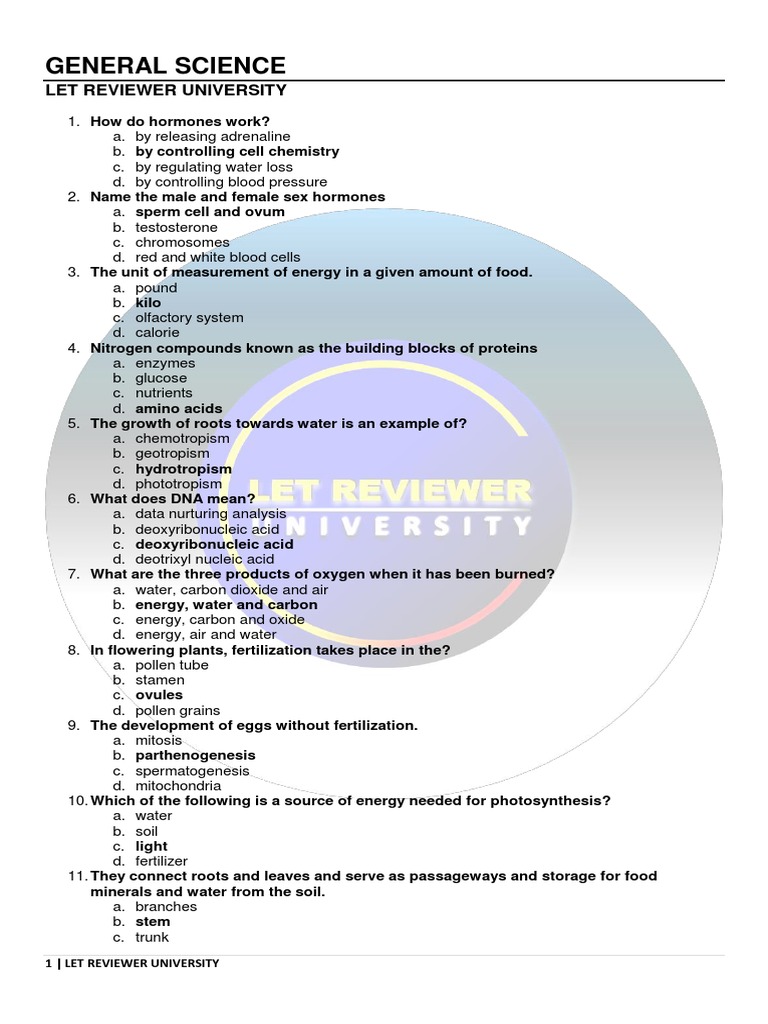 General Science B | PDF | Cell (Biology) | Reproduction