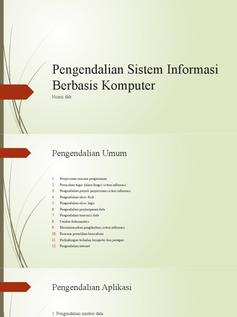 Pengendalian Sistem Informasi Komputer | PDF