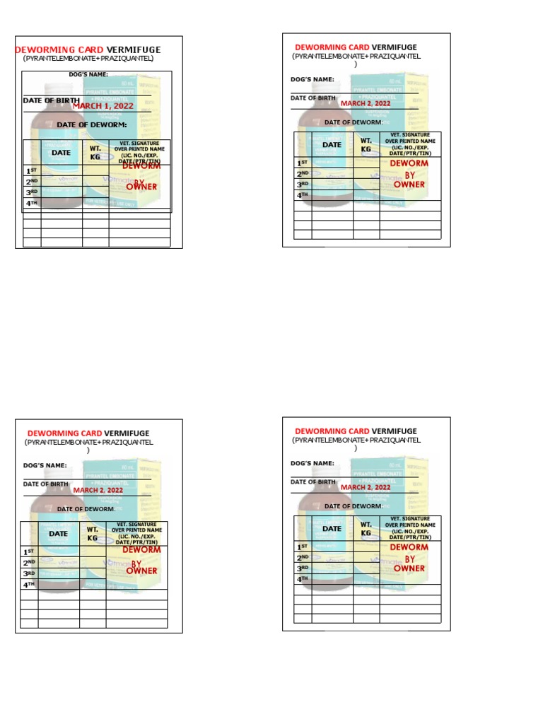 Deworming Card 101 | PDF