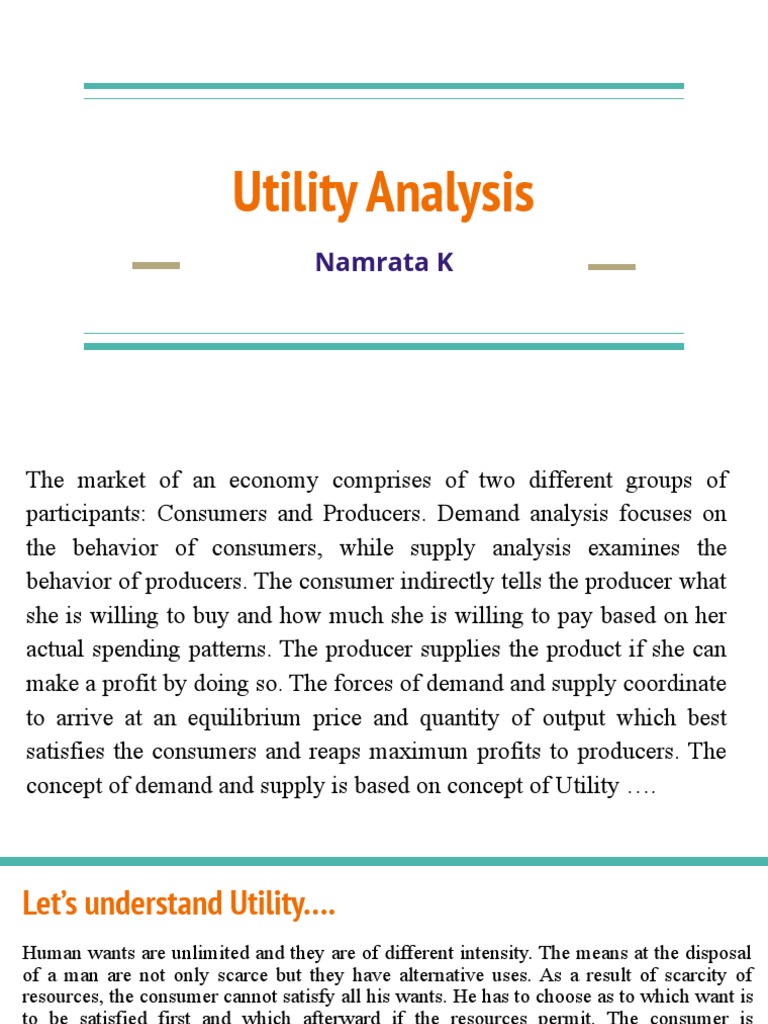 Utility Analysis | PDF | Utility | Marginal Utility