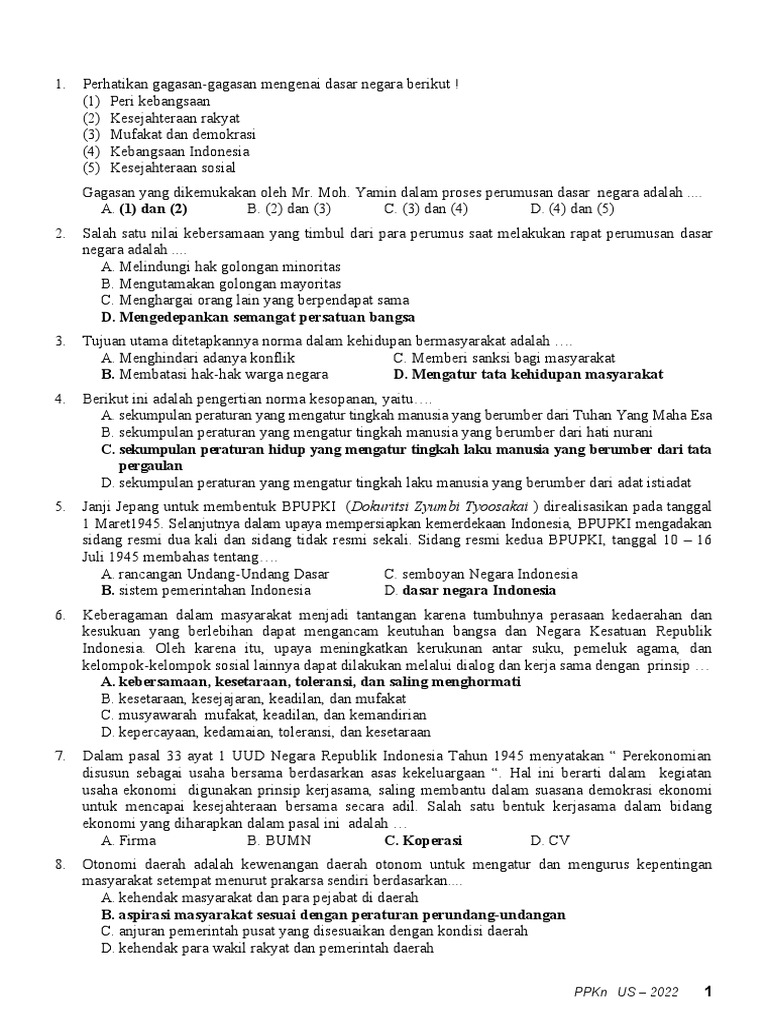 Soal To 2 PPKN | PDF
