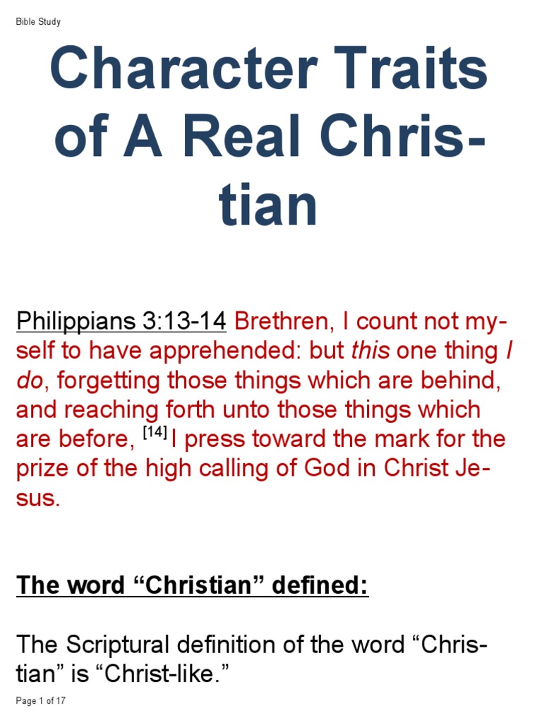 Character Traits of A Genuine Christian | PDF | Jesus | Sermon