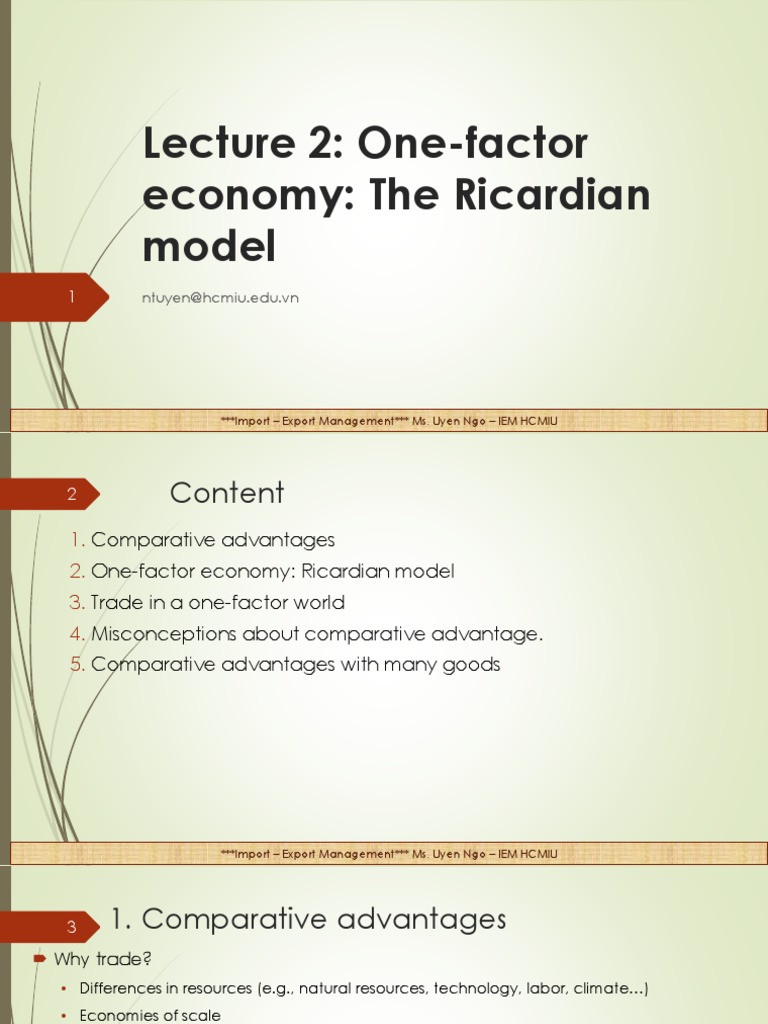 Understanding Comparative Advantage and Specialization Patterns through ...