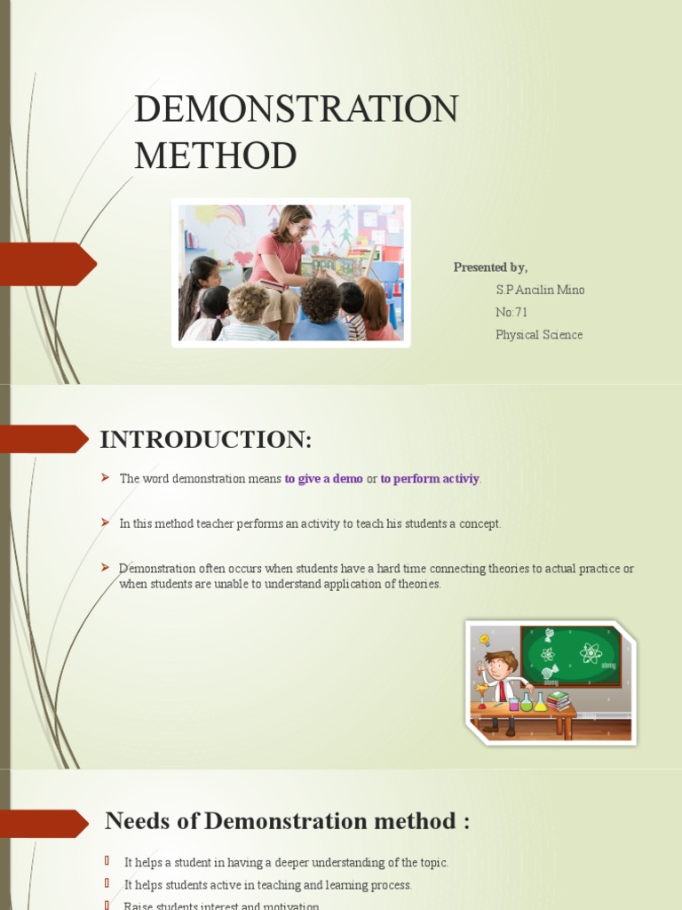 Demonstratrion Method by Mino | PDF | Teachers | Experiment
