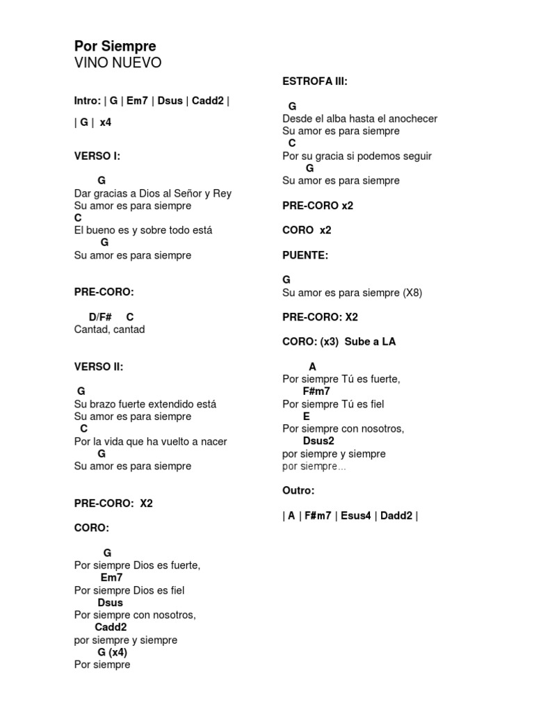 Por Siempre - Vino Nuevo | PDF