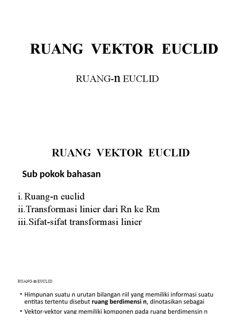 Bab 4 RUANG VEKTOR EUCLID | PDF | Metode & Bahan Ajar | Sains & Matematika