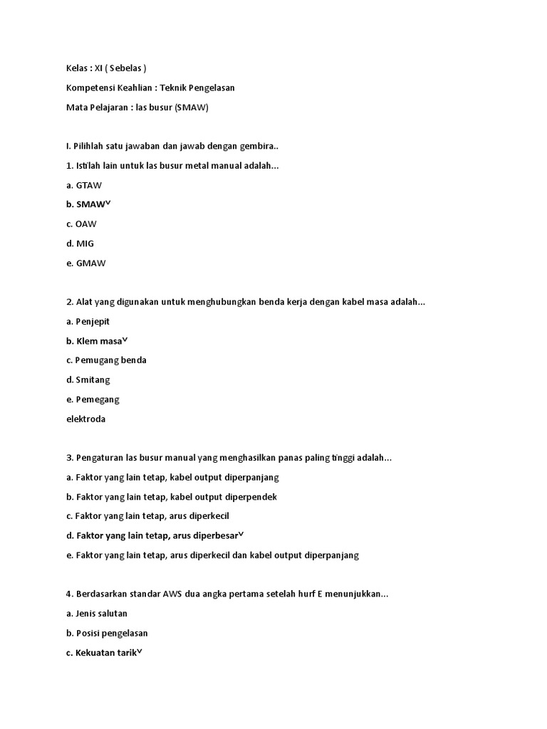 Soal Smaw Kelas Xi TPL Ciomaz | PDF