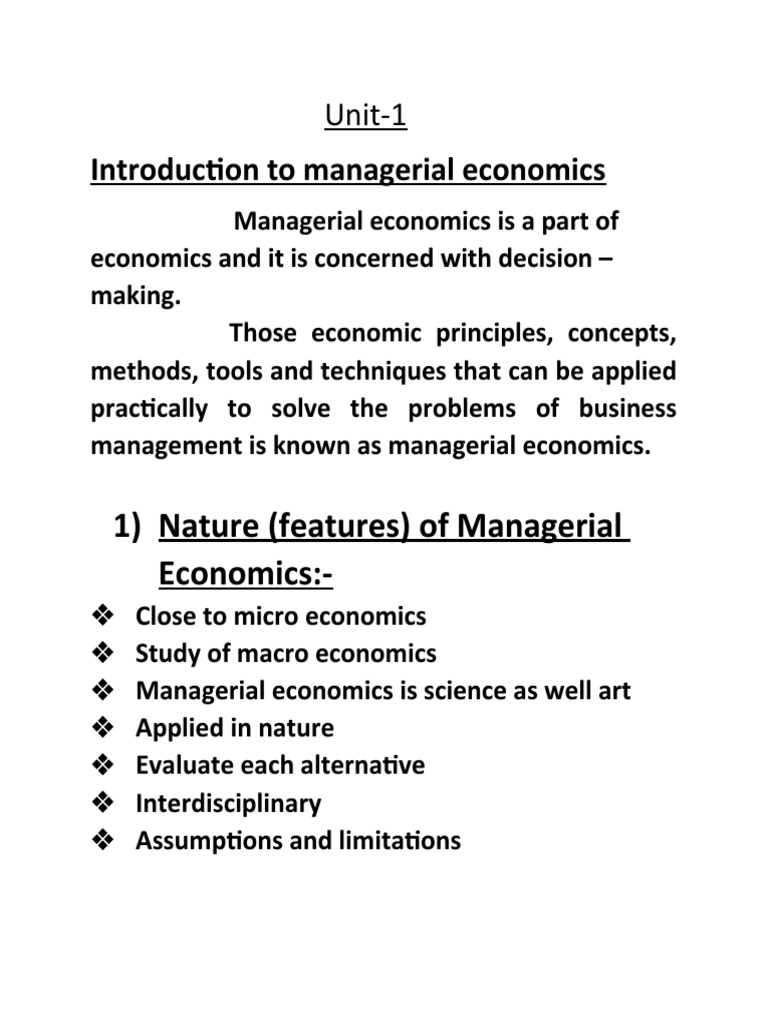 Unit-1 MEFA | PDF | Demand | Economics