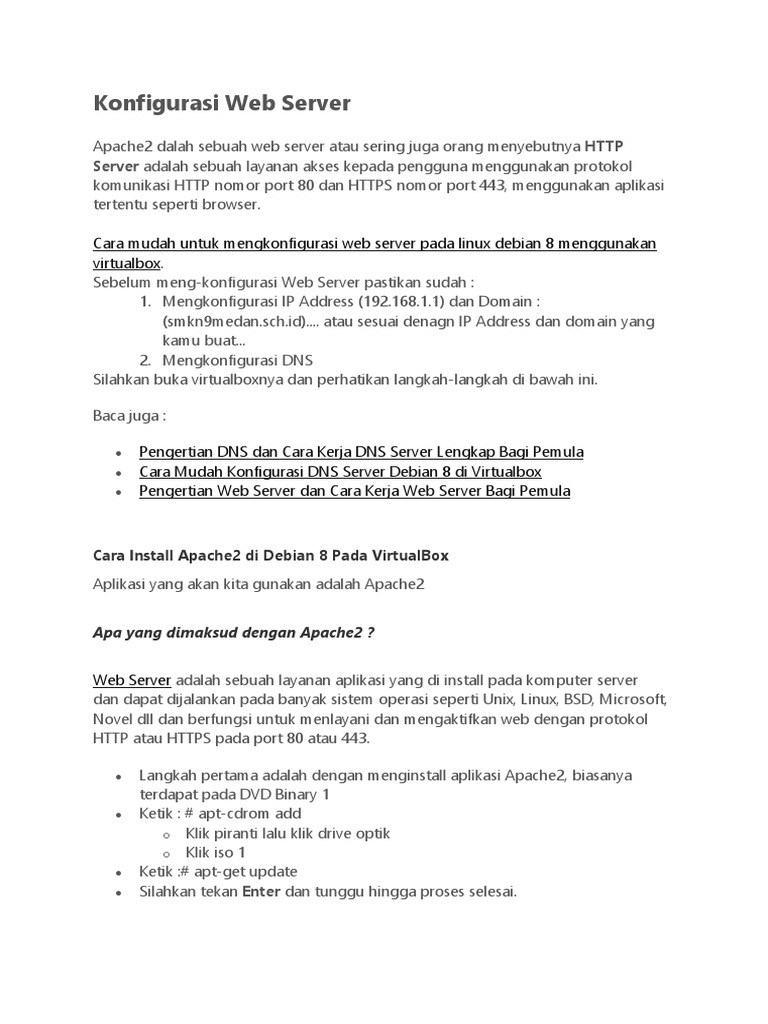 Konfigurasi Web Server | PDF | Komputer