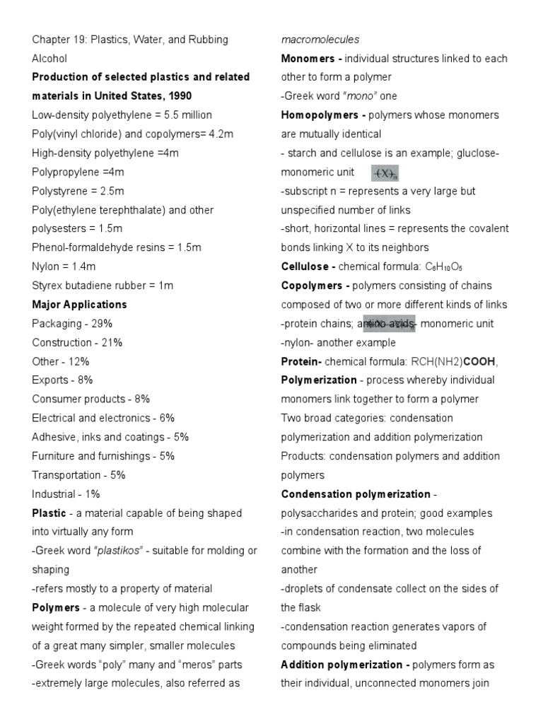 Conchem Chapter 19 | Download Free PDF | Polymers | Plastic