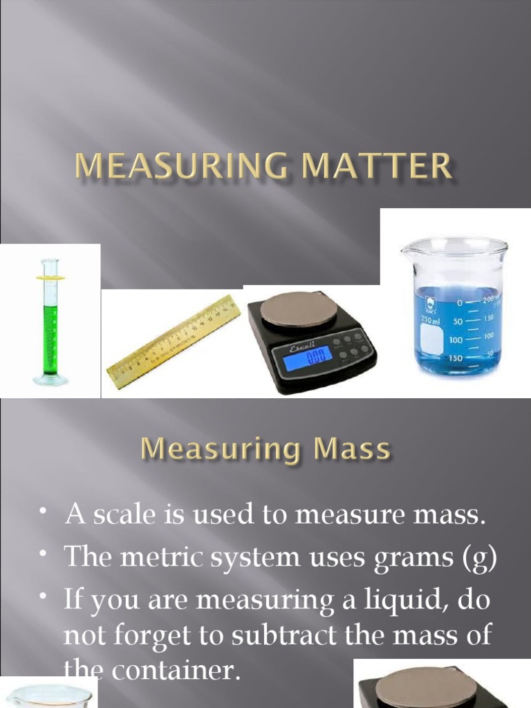 Measuring Matter | PDF | Volume | Density
