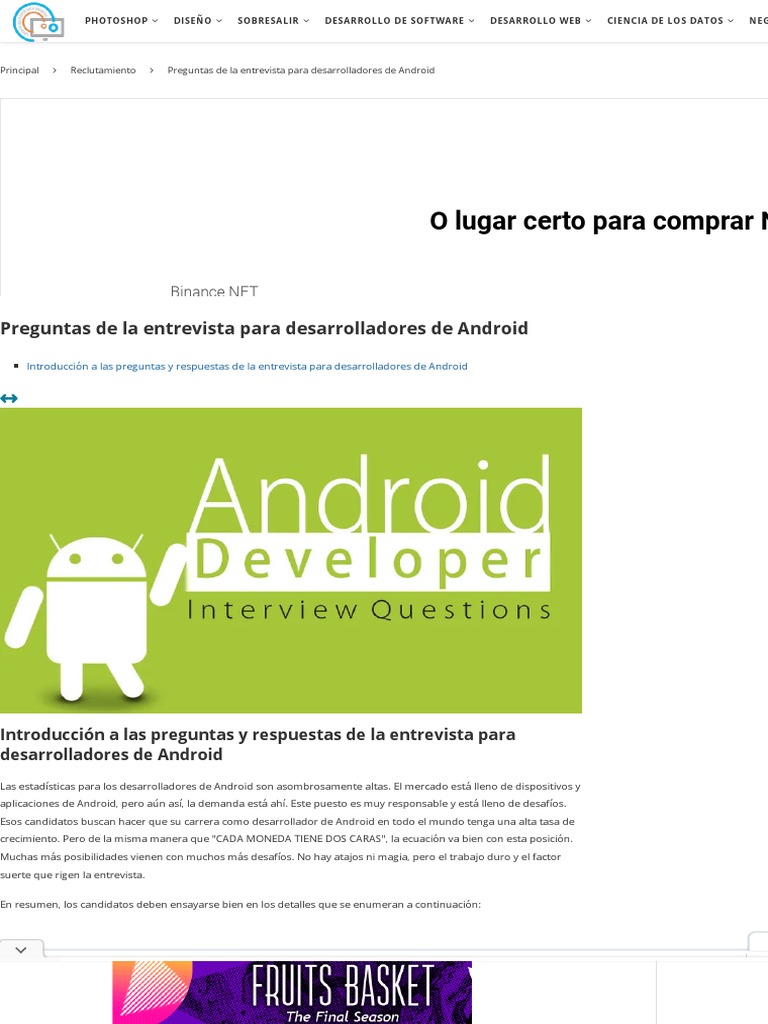 Las 10 Principales Preguntas de La Entrevista para Desarrolladores de Android (Actualizado para ...