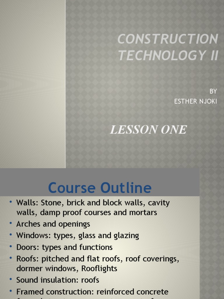 Construction Technology II Lesson 1 | PDF | Rock (Geology ...