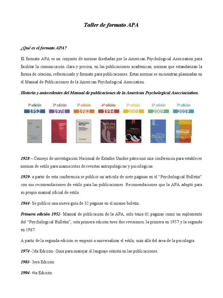 Taller de Formato APA | PDF