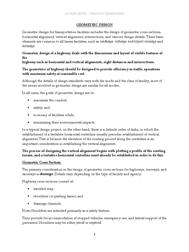 Geometric Design - Vertical Alignment | PDF | Lane | Transport