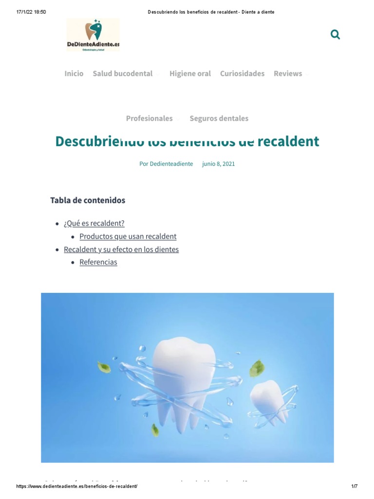 Descubriendo Los Beneficios de Recaldent - Diente A Diente | PDF ...