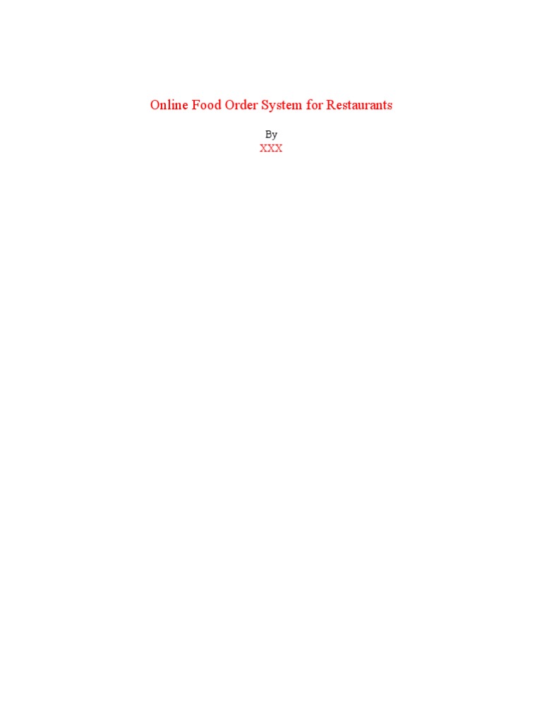 Online Food Order System For Restaurants | PDF | Databases | Menu