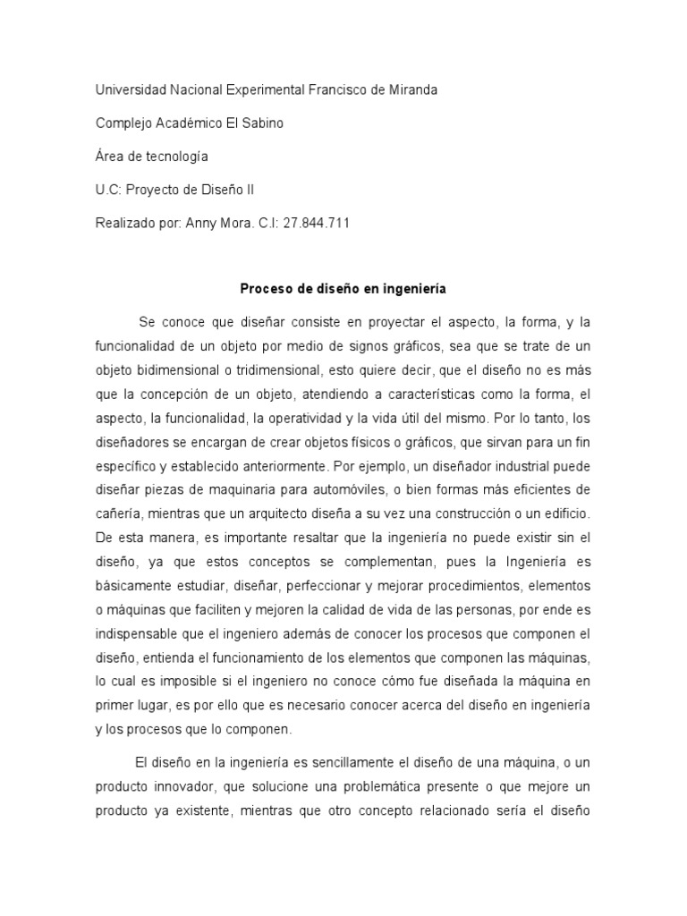 Proceso de Diseño en Ingeniería | PDF | Diseño | Ingeniería