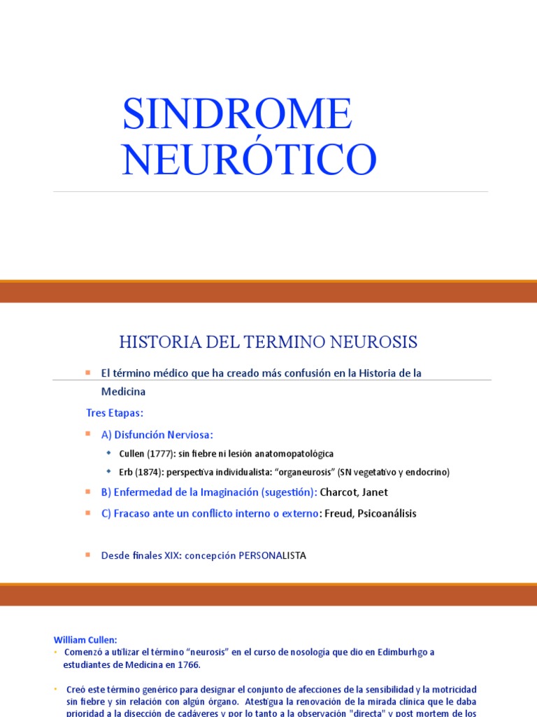 Sindrome Neurotico (I) | Descargar gratis PDF | Neurosis | Ansiedad