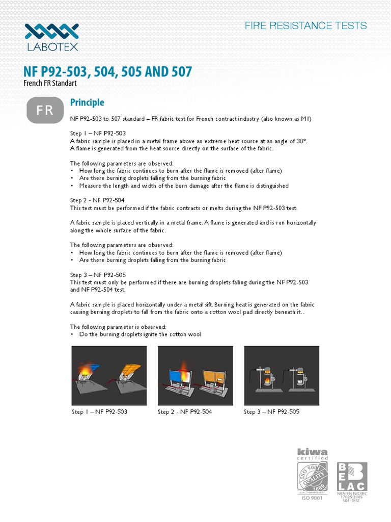 NF P92-503, 504, 505 AND 507: Principle | PDF