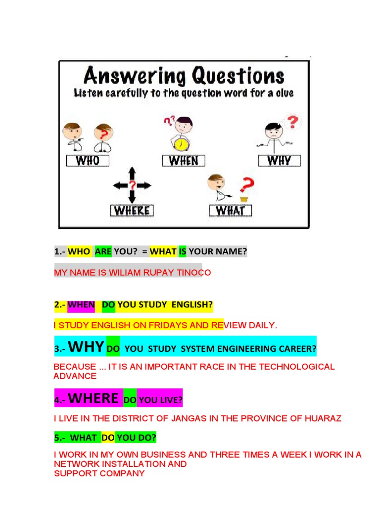 WH Questions System Engineering | PDF | Travel | Wellness