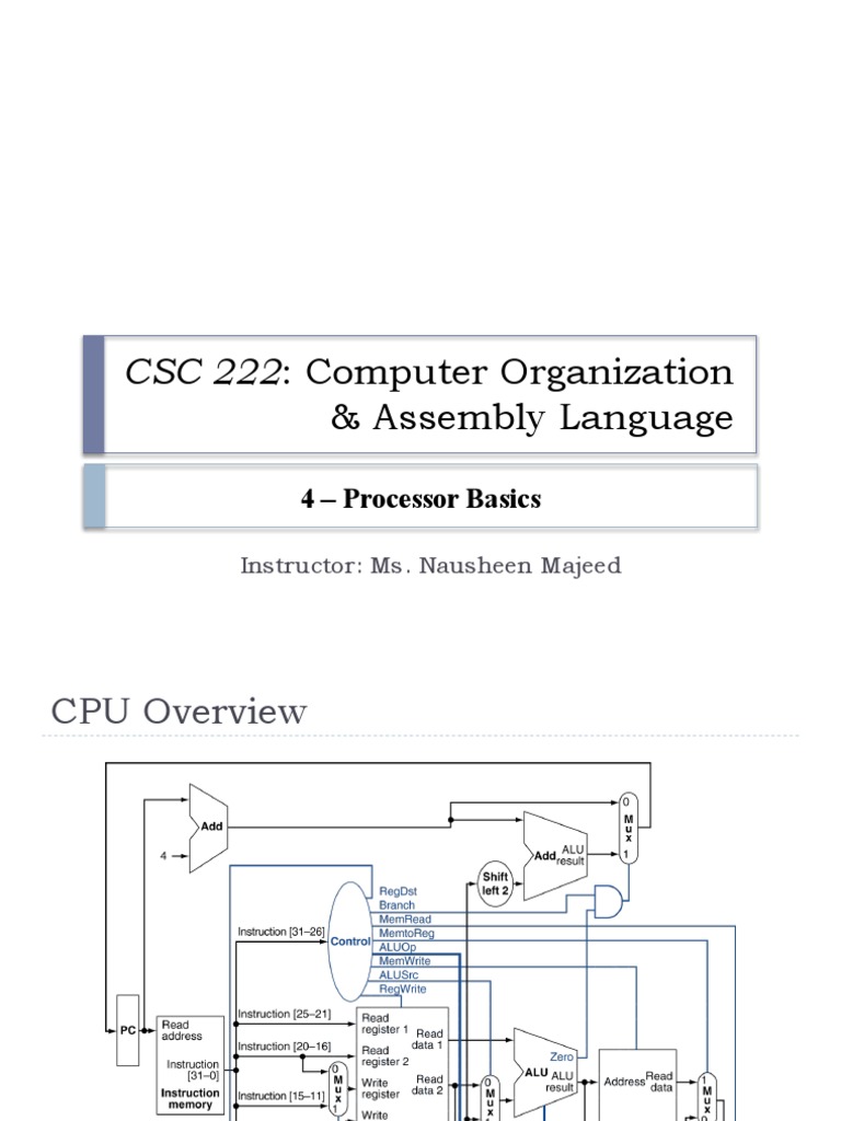 Csc 222 Computer Organization And Assembly Language Pdf Central Processing Unit Computer 7924