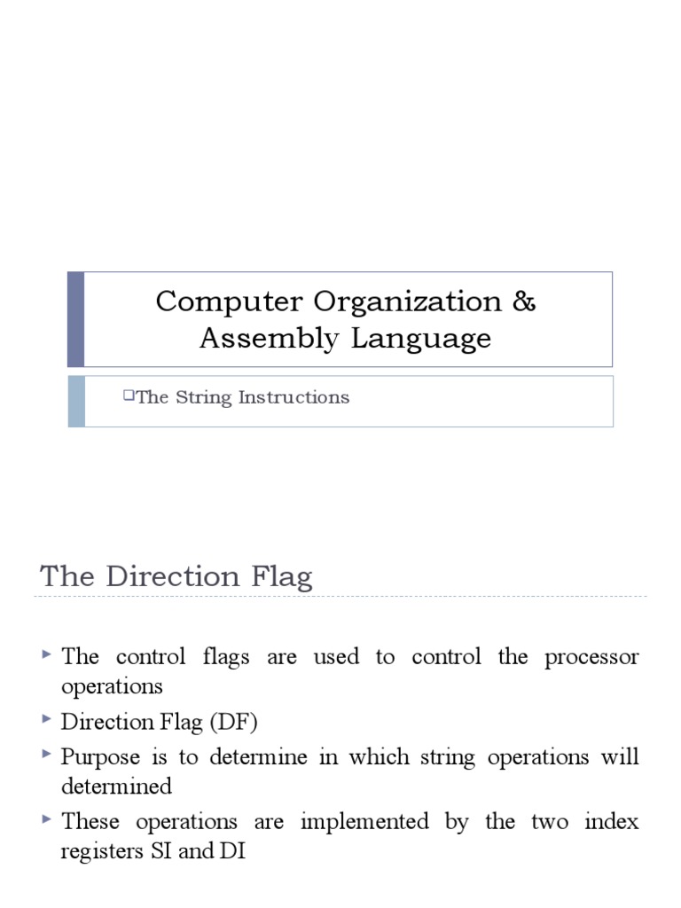 Computer Organization & Assembly Language: The String Instructions | PDF | String (Computer ...