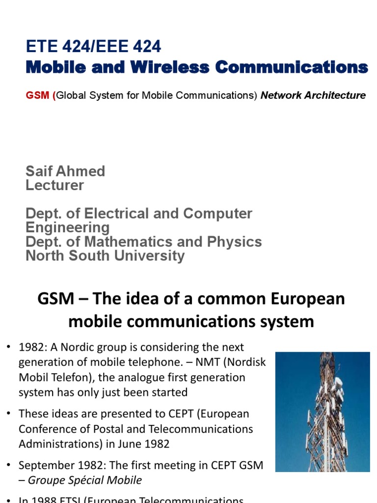 ETE 424/EEE 424: Mobile and Wireless Communications | PDF | Computer ...
