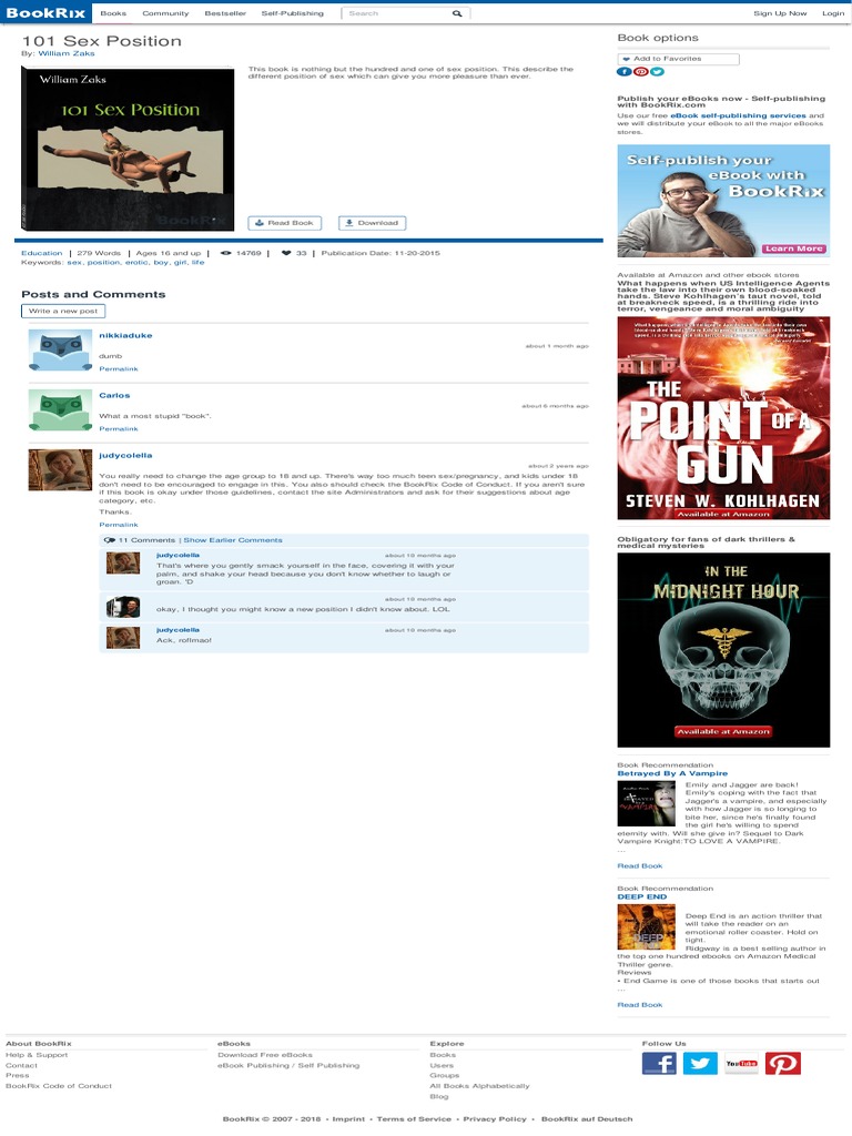 101 Sex Position by William Zaks Read Free Book On | PDF | Self Publishing