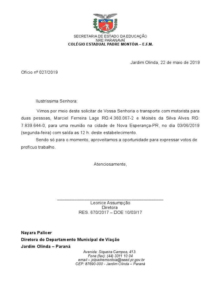 Oficio 027-2019 | PDF