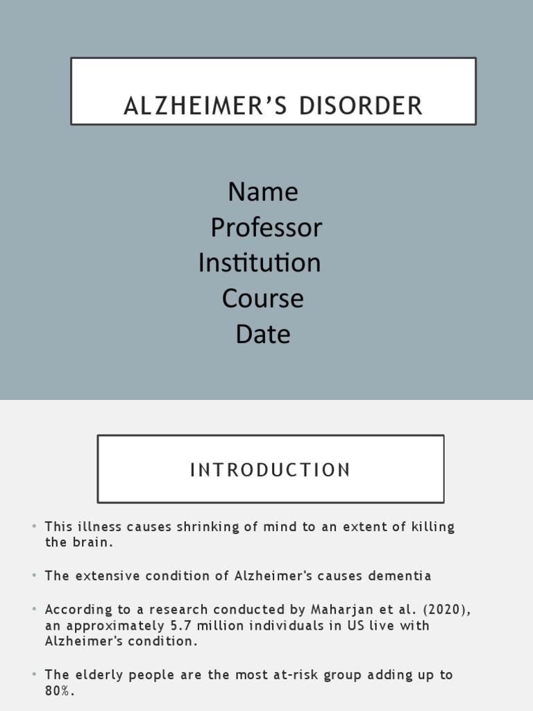 Alzheimers Disease Power Point Presentation File | PDF | Alzheimer's ...