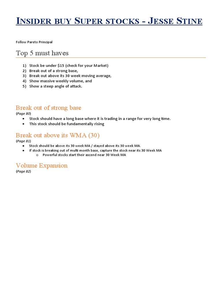 Insider Buy Super Stocks Guide | PDF