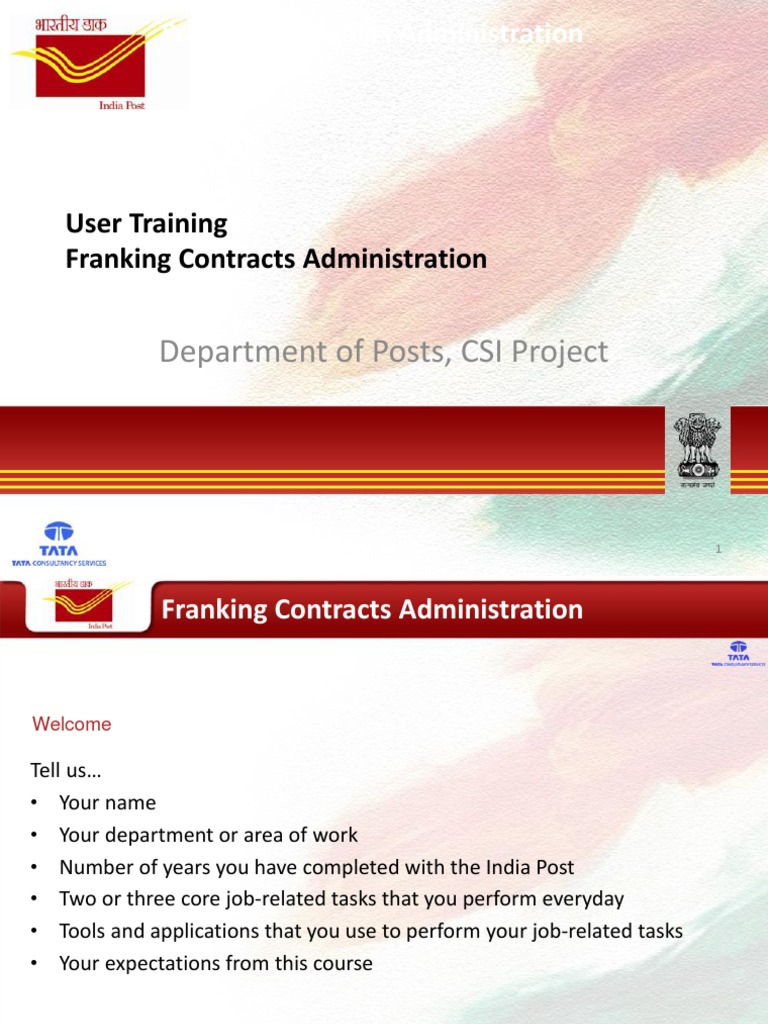 Franking Contracts Administration - v2.0 | PDF | License | Internet & Web