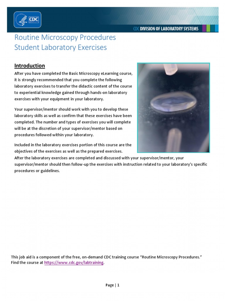 Routine Microscopy Student Laboratory Exercises 508 | PDF