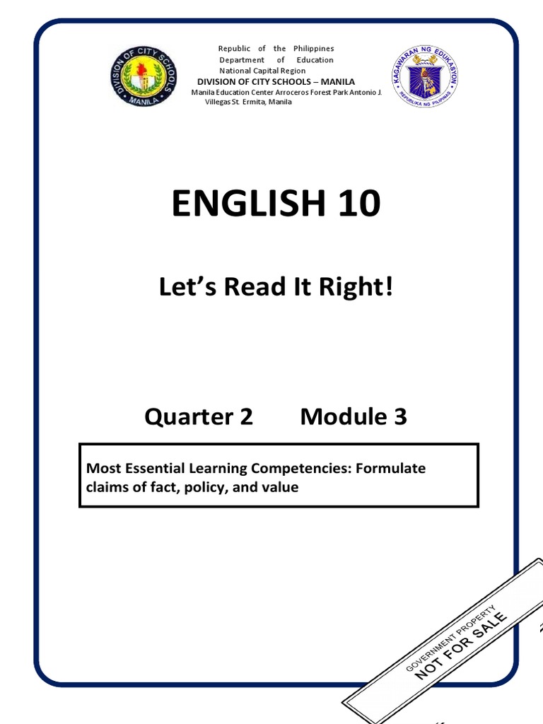 ENGLISH-10 Q2 Mod3-3 | PDF | Narration | Narrative